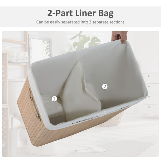 Two-Compartment Wooden Laundry Basket only 27.49 – Quality Discounts