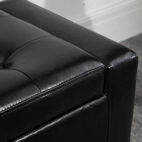 Homcom PU Leather Storage Ottoman Bench Storage Chest Tufted Ottoman ...