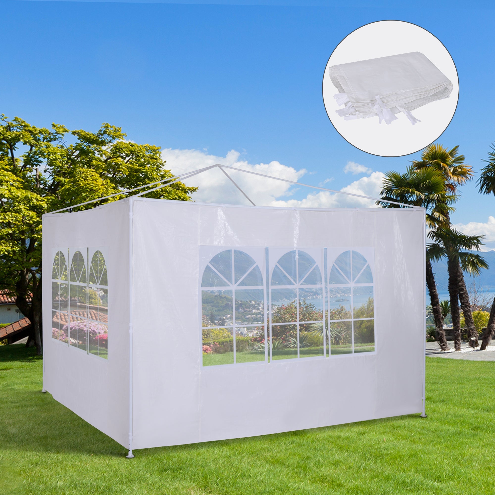 3 Meters Gazebo Side Panels Canopy Marquee Replacement Exchangeable ...