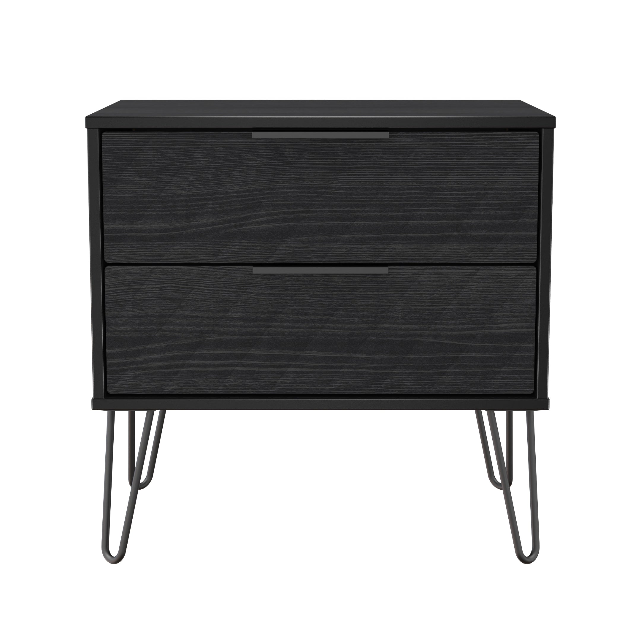 Harlequin Side Table Black 2 Drawers 60cm only 244.0 – Quality Discounts