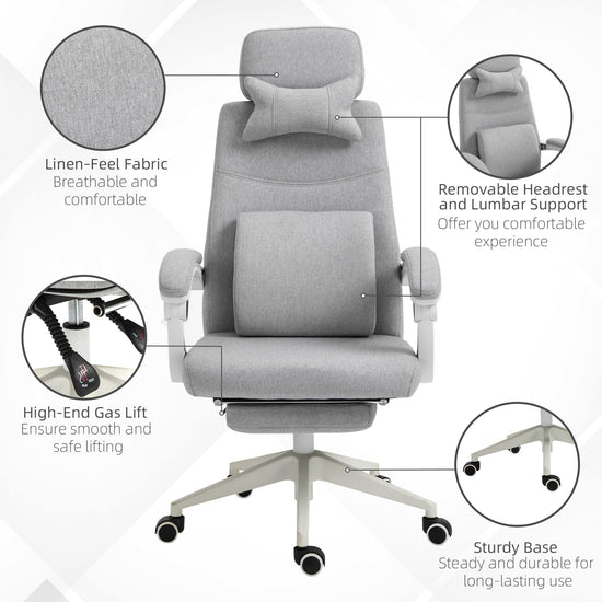 Vinsetto High Back Home Office Chair with Footrest – Quality Discounts