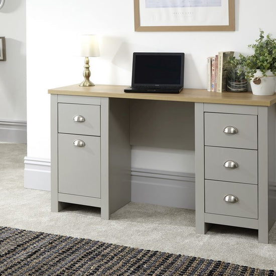 Lancaster Desk Grey 4 Drawers 1 Door only 149.0 – Quality Discounts