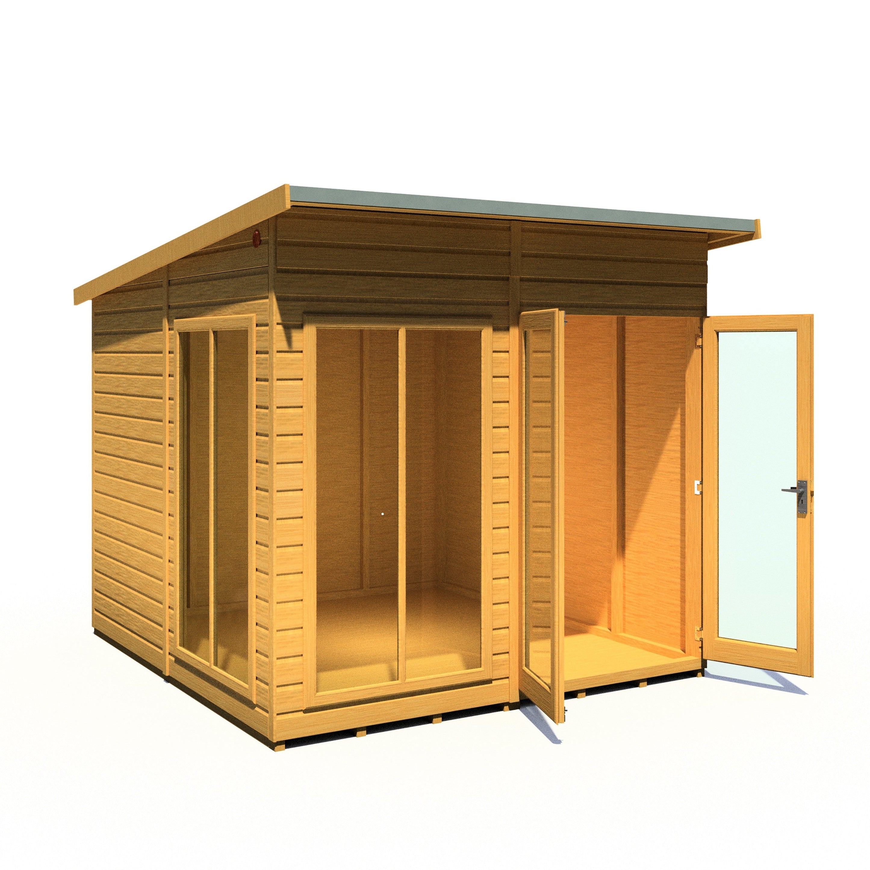 Shire Lela 8' 1" x 7' 9" Pent Summerhouse - Premium Dip Treated Shiplap ...