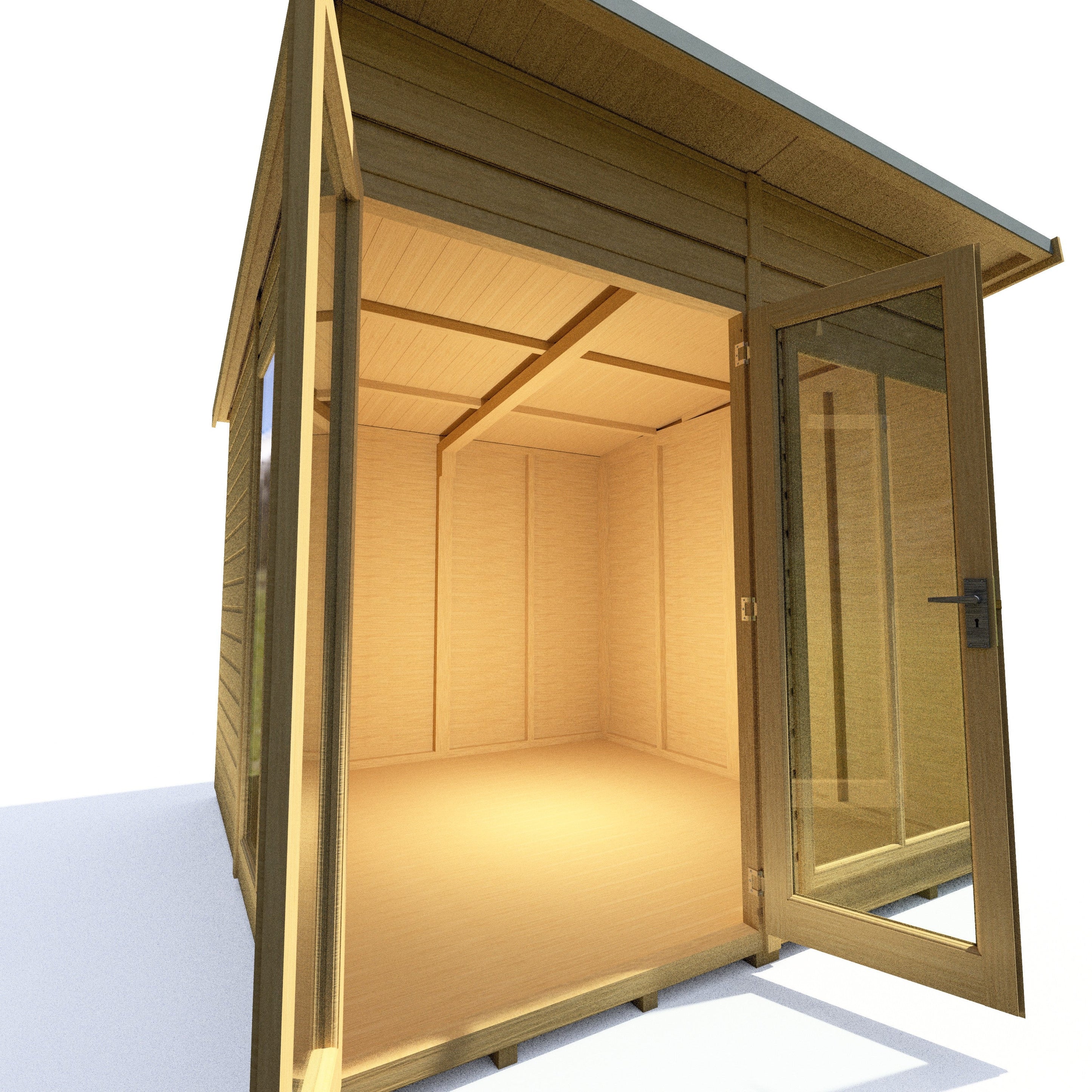 Shire Lela 8' 1" x 7' 9" Pent Summerhouse - Premium Dip Treated Shiplap ...