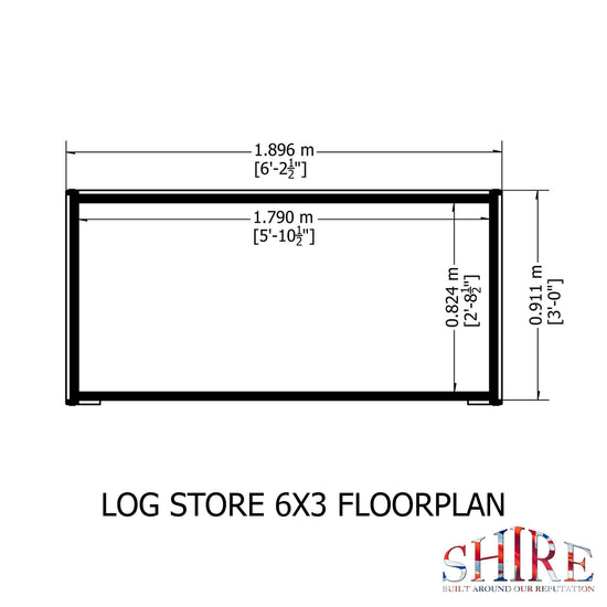 Shire Log Box 6' 2" x 3' 1" Apex Log Store - Premium Shiplap only 339.0 ...
