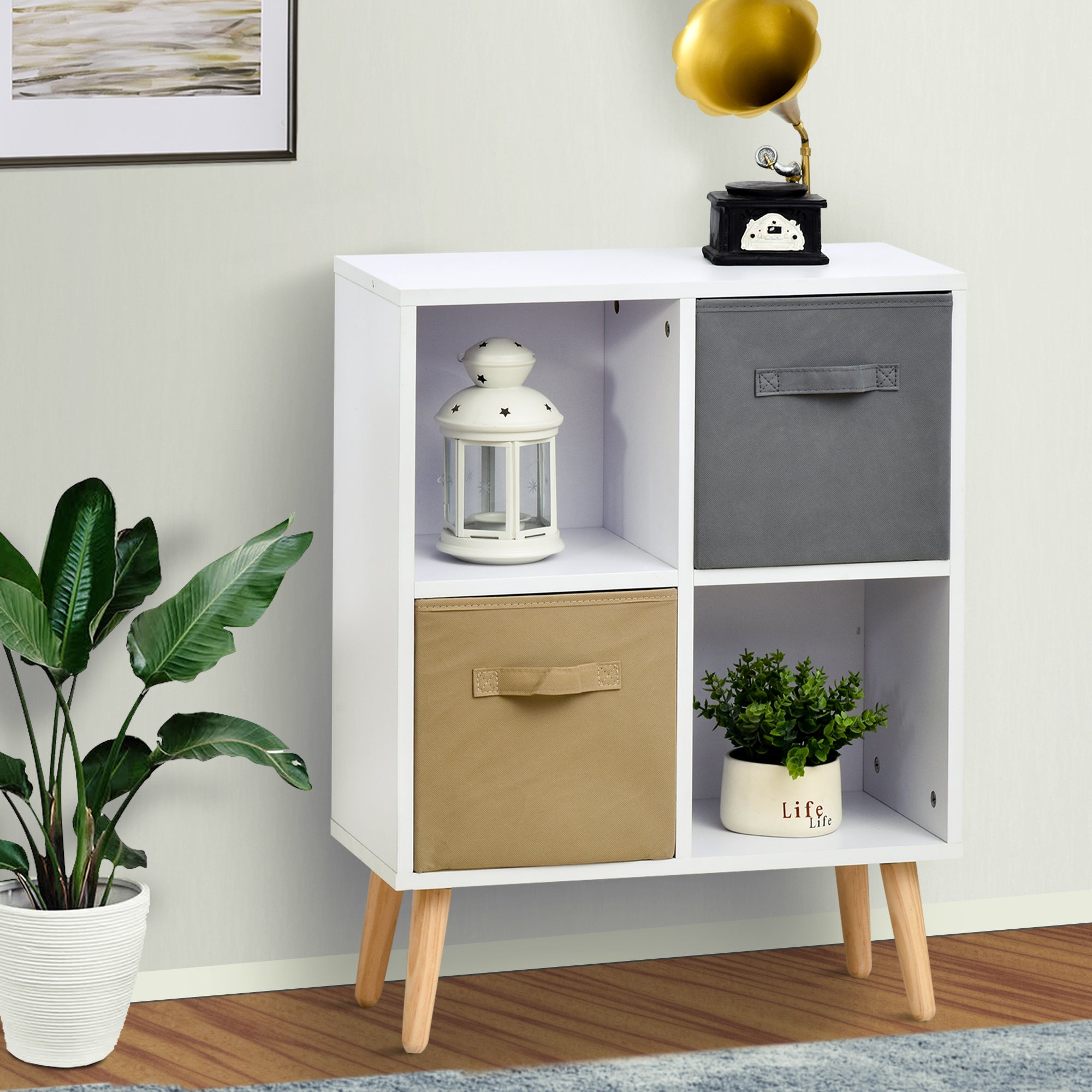 Particle Board Elevated 4-Cube Storage Unit White only 39.99 – Quality ...