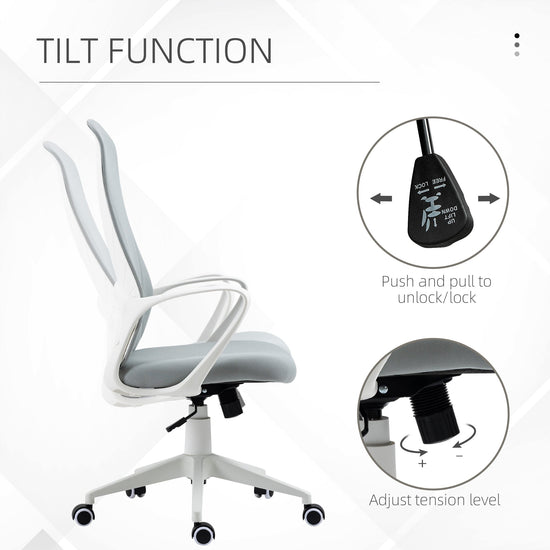 Vinsetto High Back Office Chair Fabric Desk Chair With Armrests ...