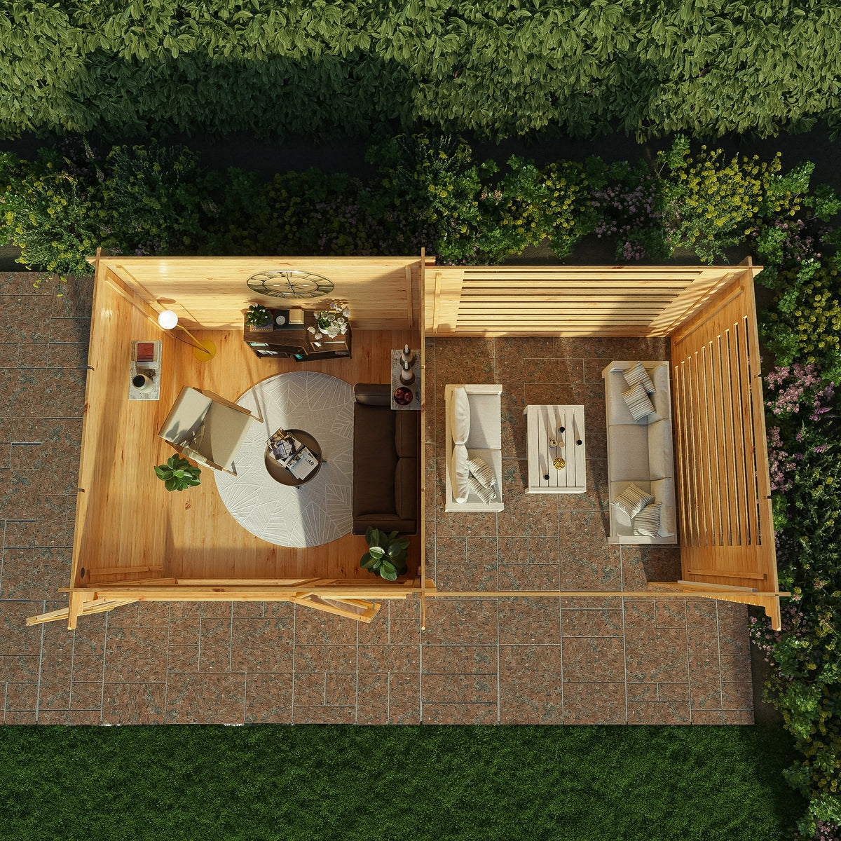 Mercia Elite 10' 11" x 19' 4" Pent Log Cabin Slatted - Premium 28mm ...