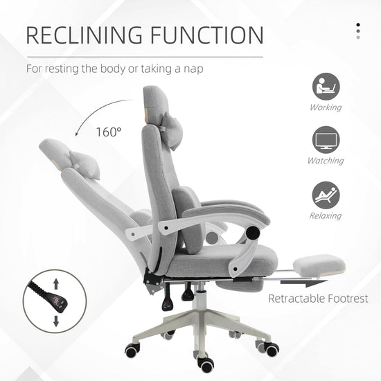 Vinsetto High Back Home Office Chair with Footrest only 109.99 ...