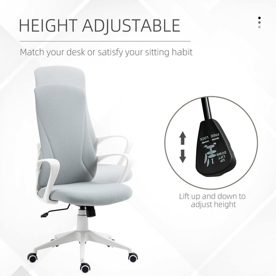 Vinsetto High Back Office Chair Fabric Desk Chair With Armrests ...