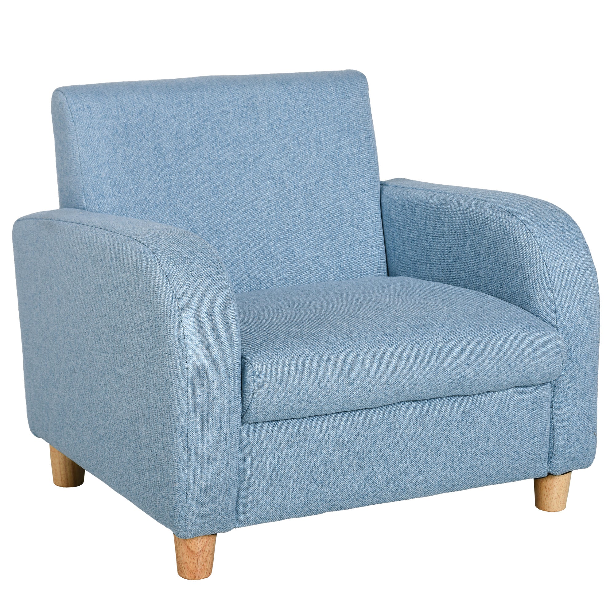 Kids Children Armchair Mini Sofa Wood Frame Anti-Slip Legs High Back ...