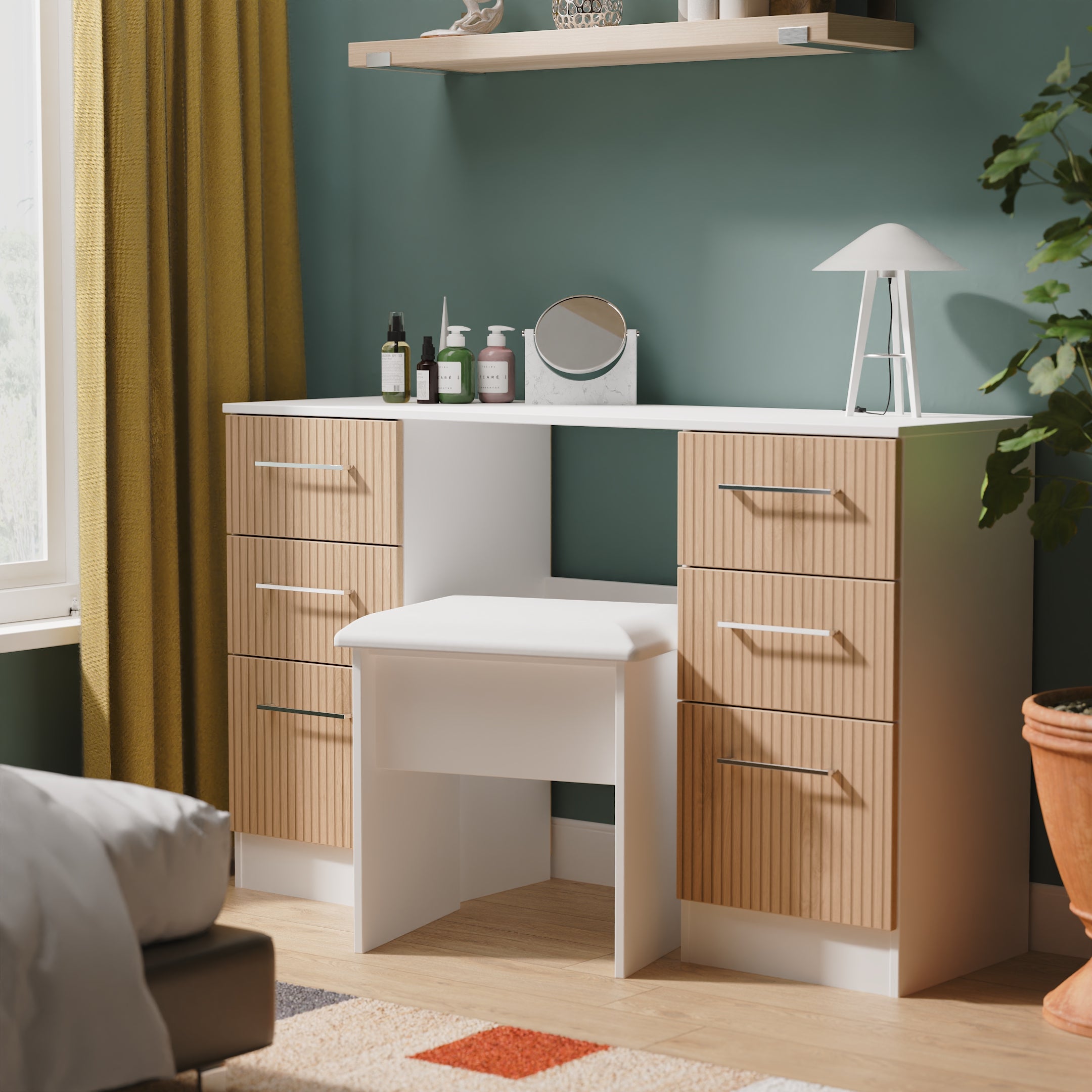 Worcester Desk White & Light Oak 6 Drawers 125cm only 319.0 – Quality ...