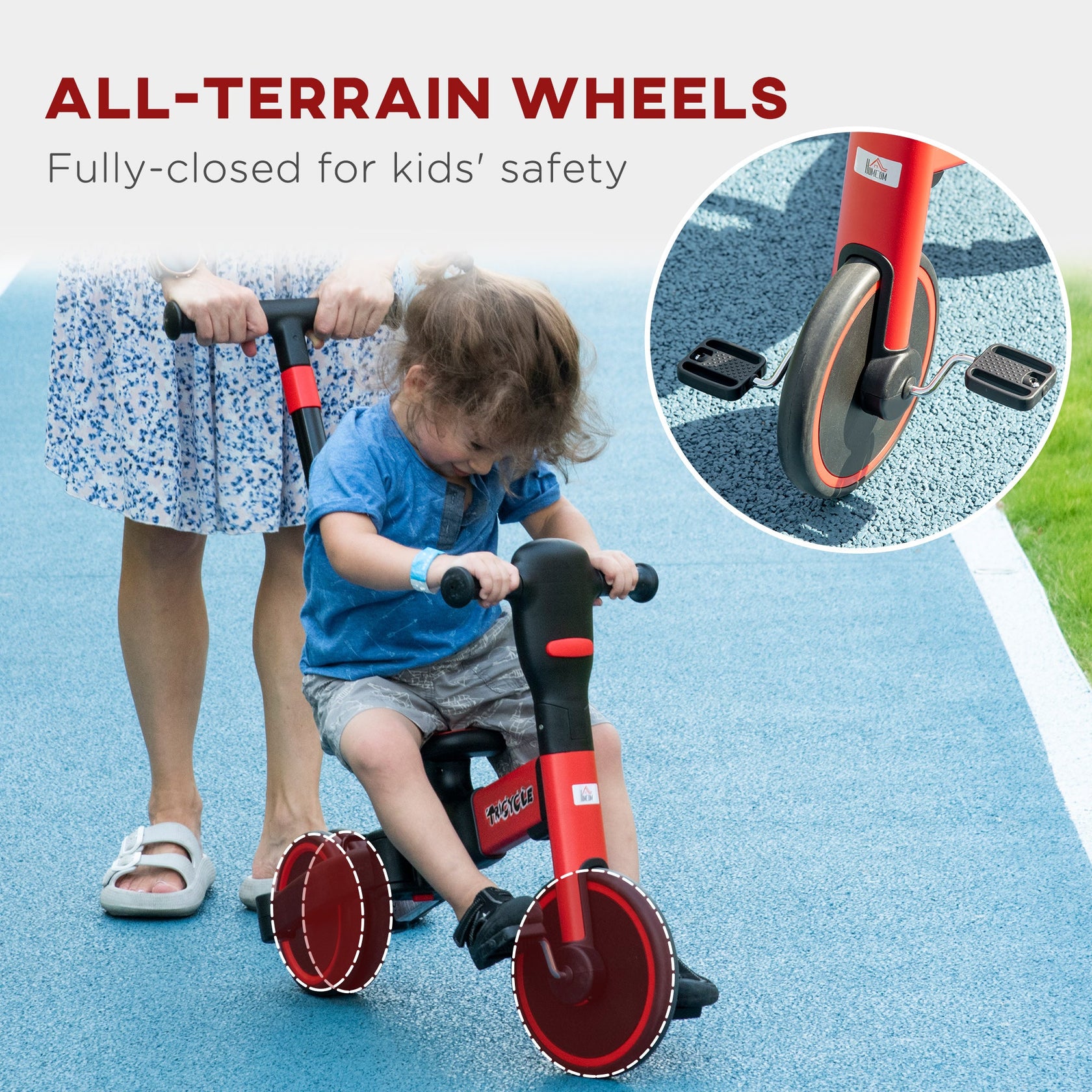 4-In-1 Tricycle For Kids Baby Trike With Adjustable Push Handle ...