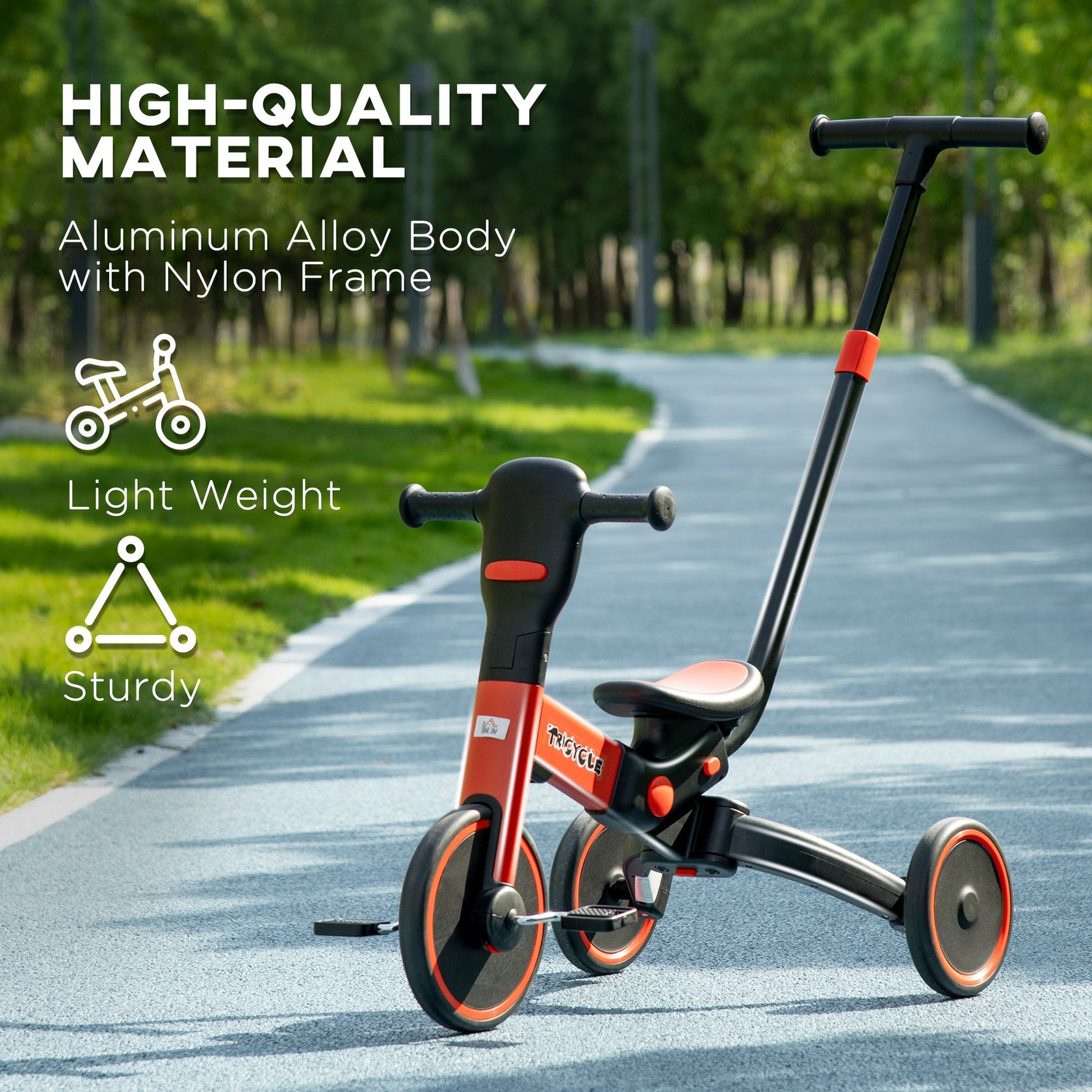4-In-1 Tricycle For Kids Baby Trike With Adjustable Push Handle ...