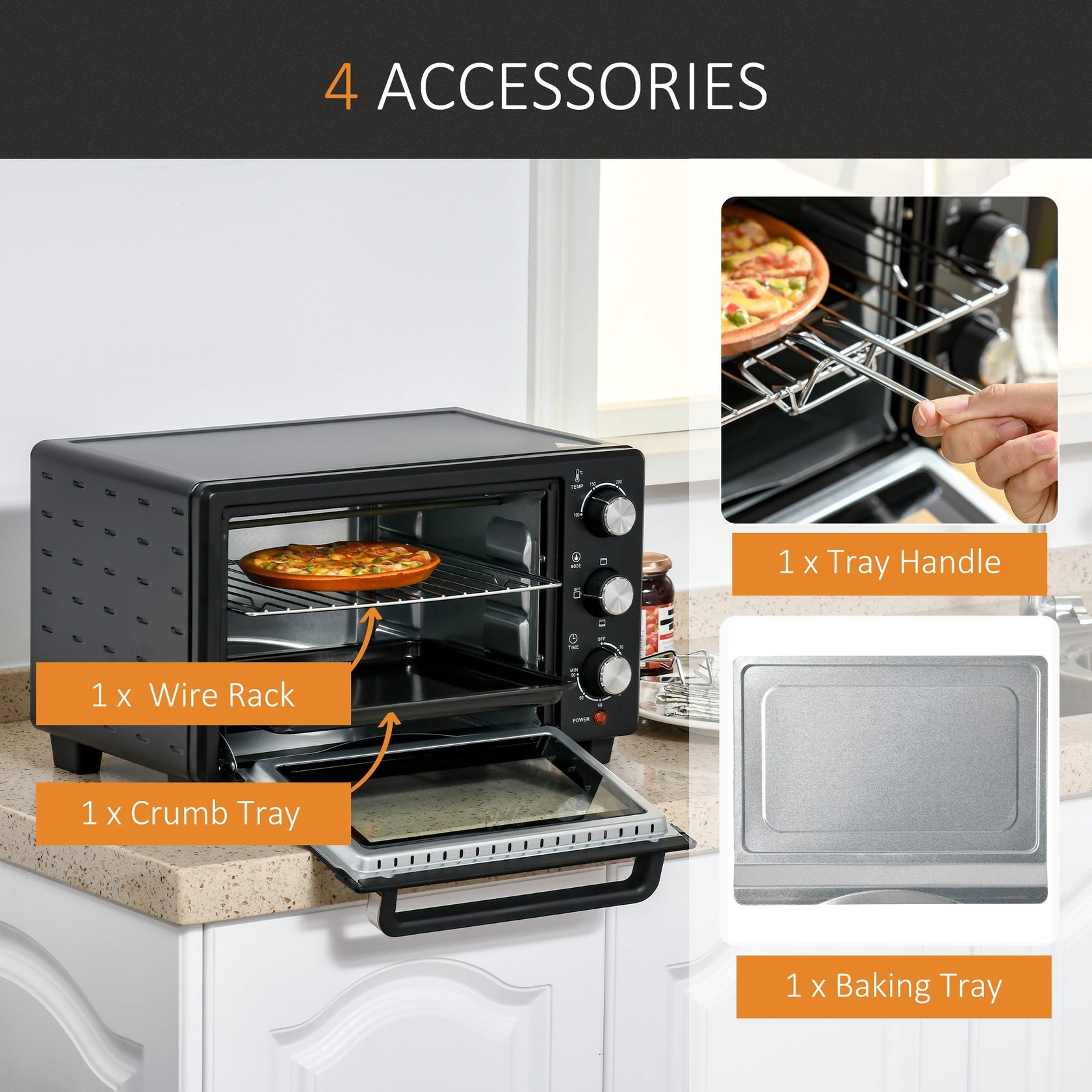 21L 230C Mini Oven With Timer Black by Homcom only 44.99 – Quality Discounts